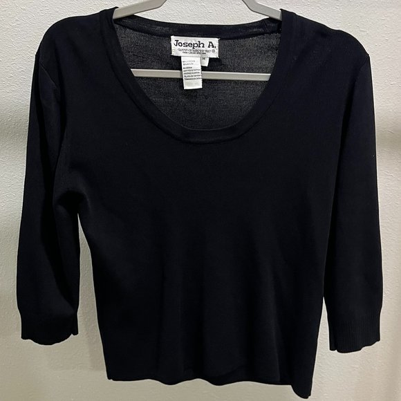 Joseph A | Sweaters | Joseph A Black Sweater 34 Length Sleeve Womens ...